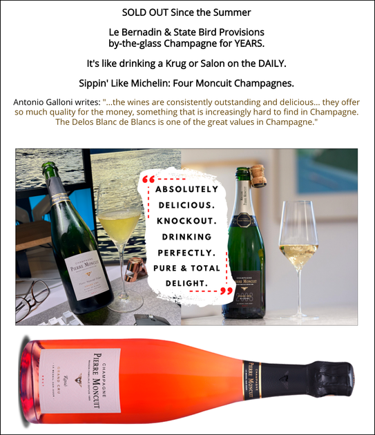 Moncuit is BACK! $49 vs $1,700 Le Mesnil, Le Bernardin's By-the-Glass ...