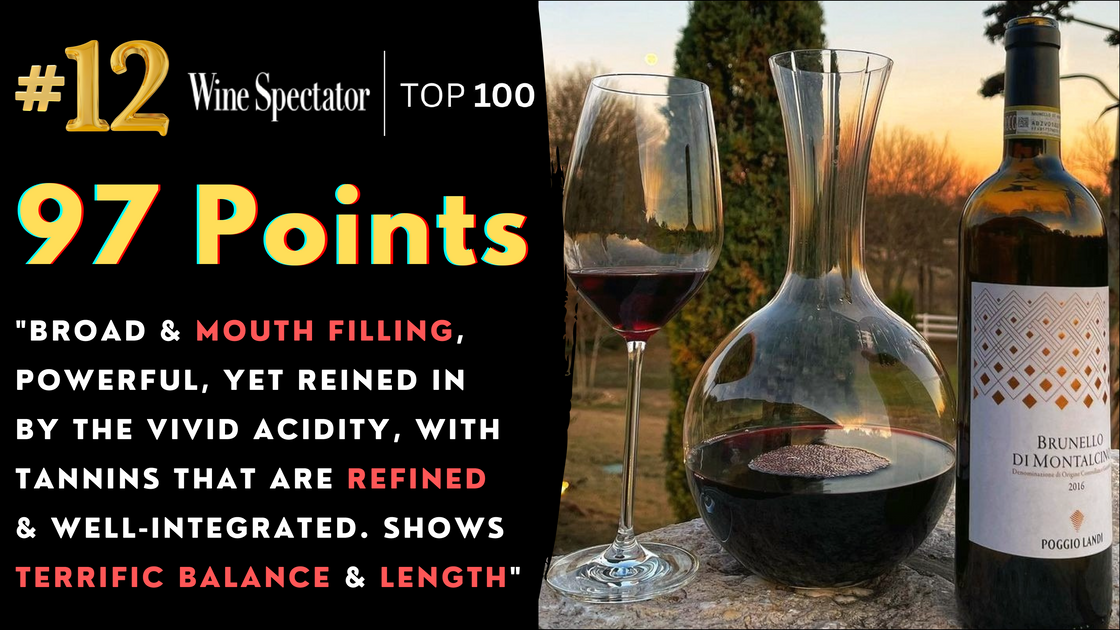 WS 97, #12 Top 100 Brunello '16 BOMBSHELL Last Call – Artisan W&S