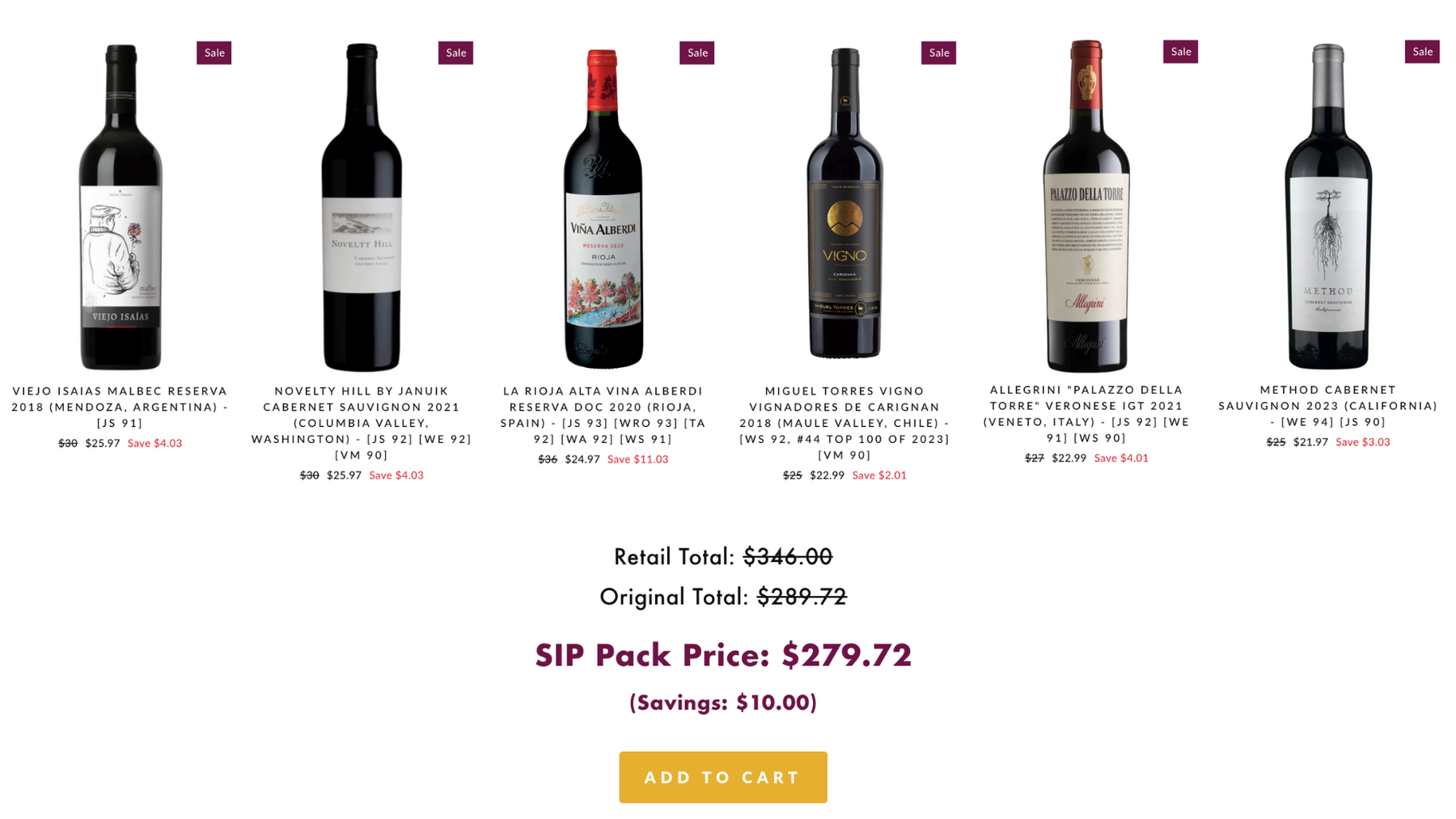 Pre-Tariff Sip Pack World Taste Tour I 94pt Cab I 93pt Rioja I 92pt ...